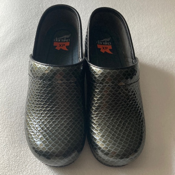 Dansko | Shoes | Dansko Xp Grey Green Print Clogs | Poshmark